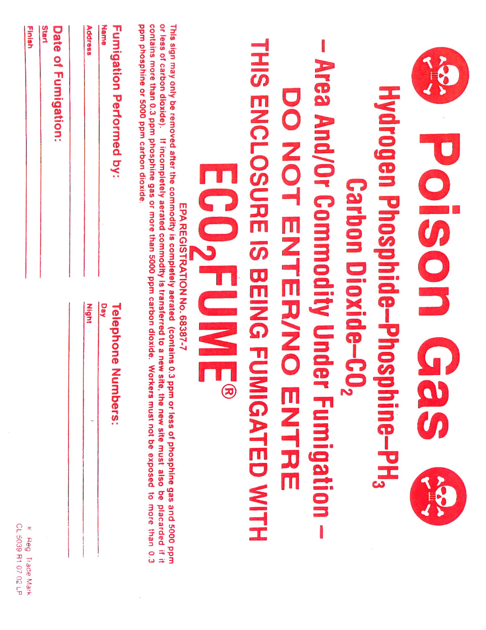 ECO2FUME PLACARDS #36764 - IFC